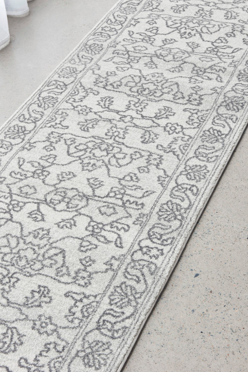 Amy Vine Grey Runner - Rugs Express