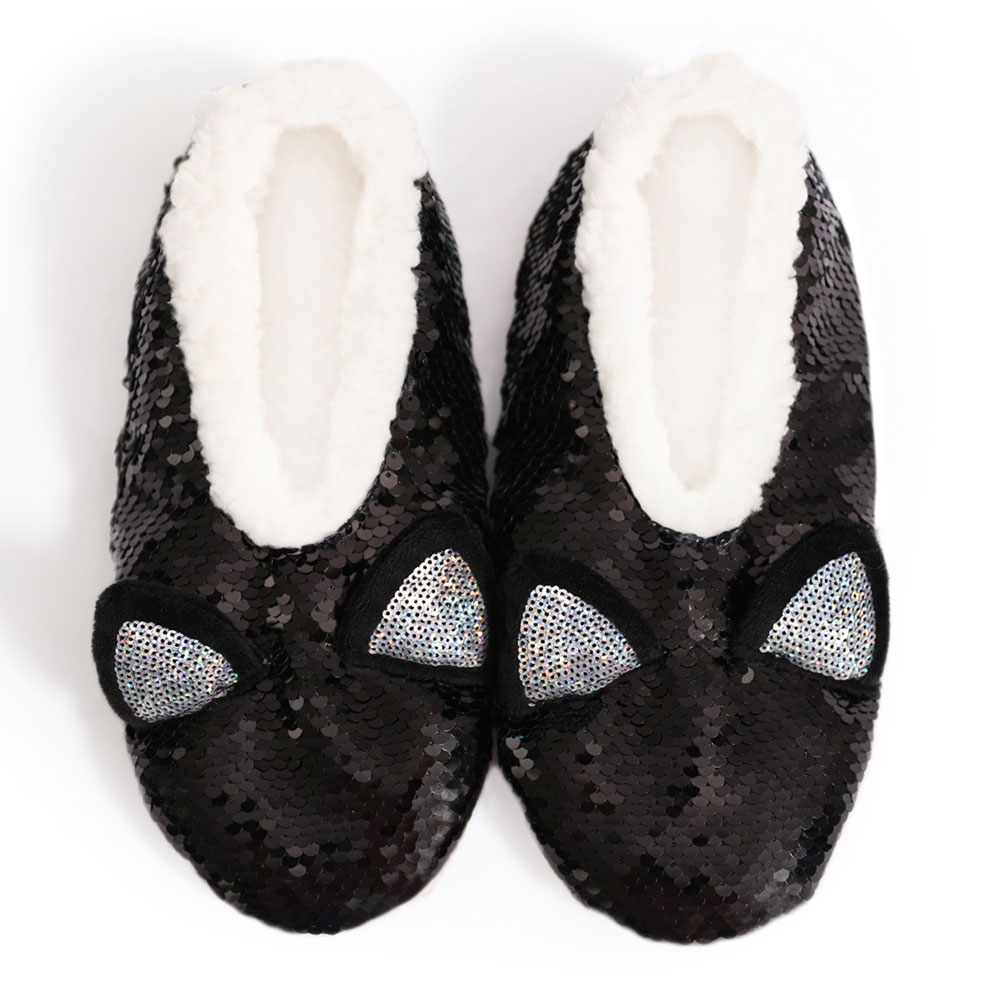Kids Cat Sequins Slippers by Sploshies - queenb