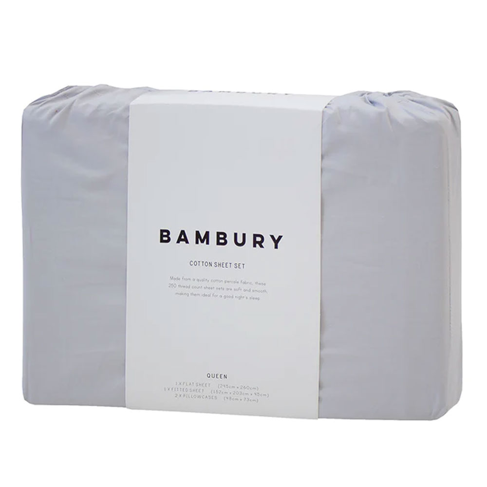 250TC Cotton Queen Sheet Set by Bambury - queenb