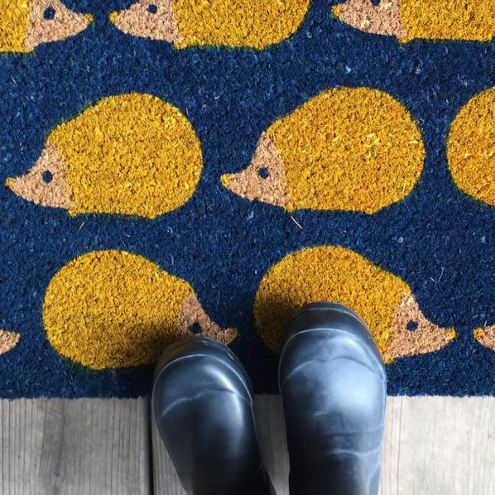 Kissing Hedgehogs Doormat by Anorak - queenb