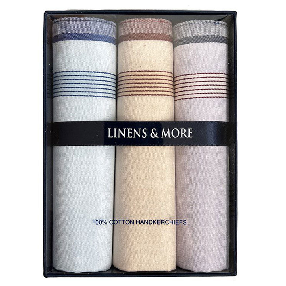 Buy Tonal Handkerchiefs (Pack of 3) by Linens and More | queenb.co.nz