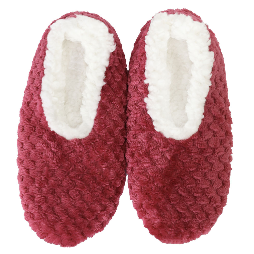 Shop Online Women's Soft Petal Burgundy Slippers by SnuggUps | queenb