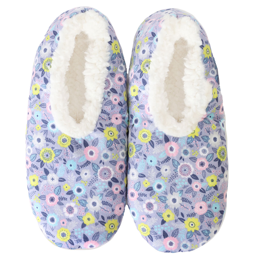 Women's Grey Floral Slippers by SnuggUps | queenb.co.nz | Buy Now