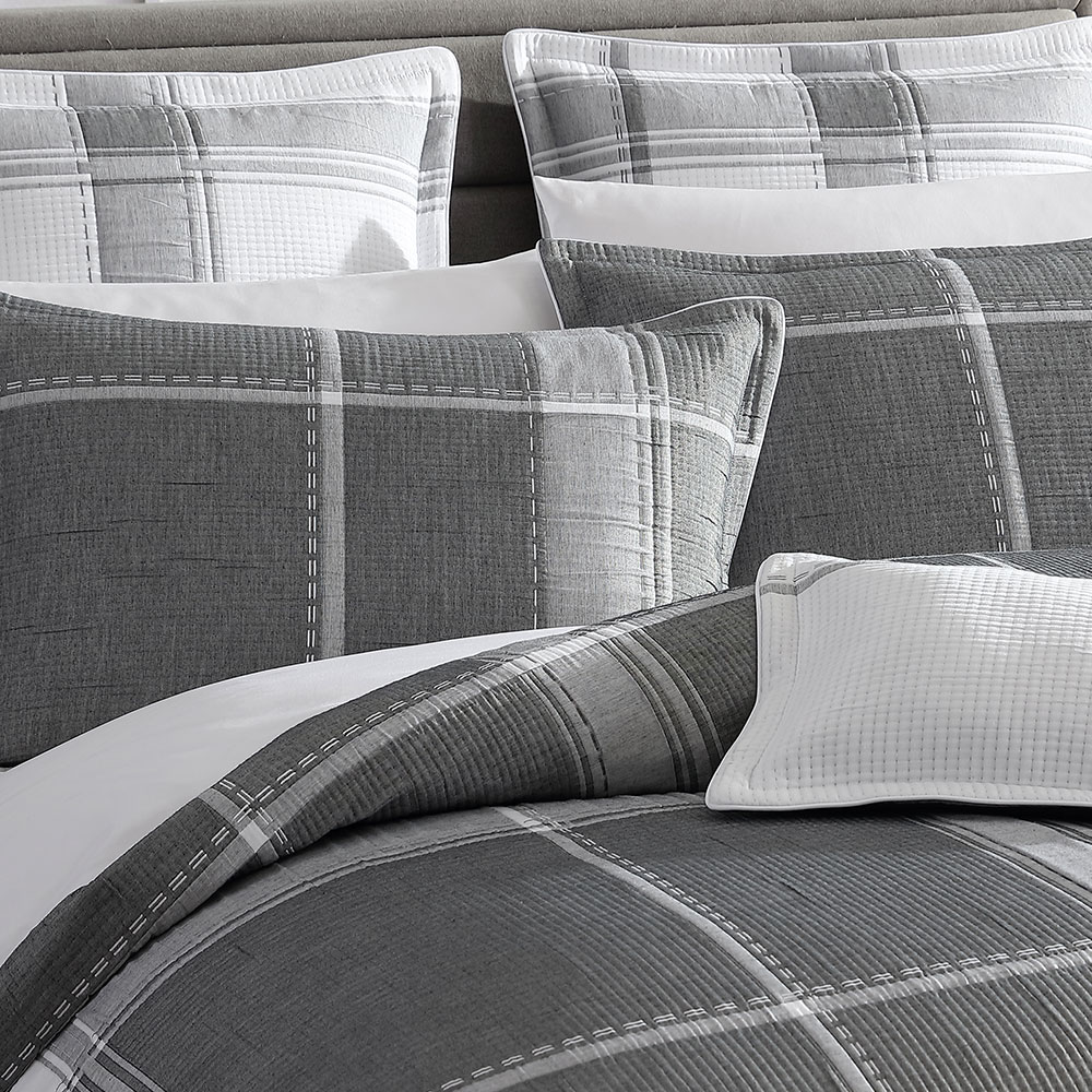 Cannon Charcoal Duvet Cover Set by Private Collection | queenb.co.nz ...