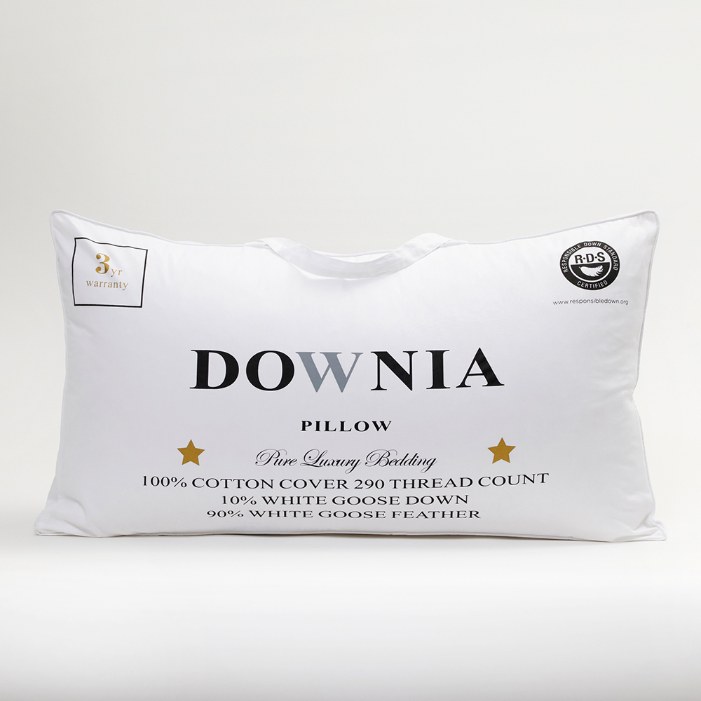 10/90 Goose Down and Feather Pillow by Downia | queenb.co.nz | Shop Online