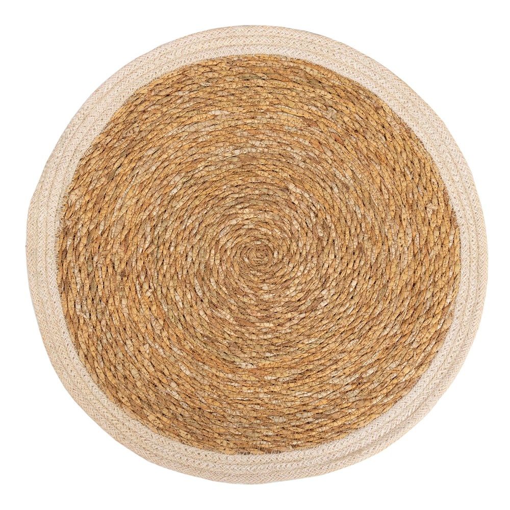 Cream Border Jute Round Placement by Linens and More | queenb | Buy Now