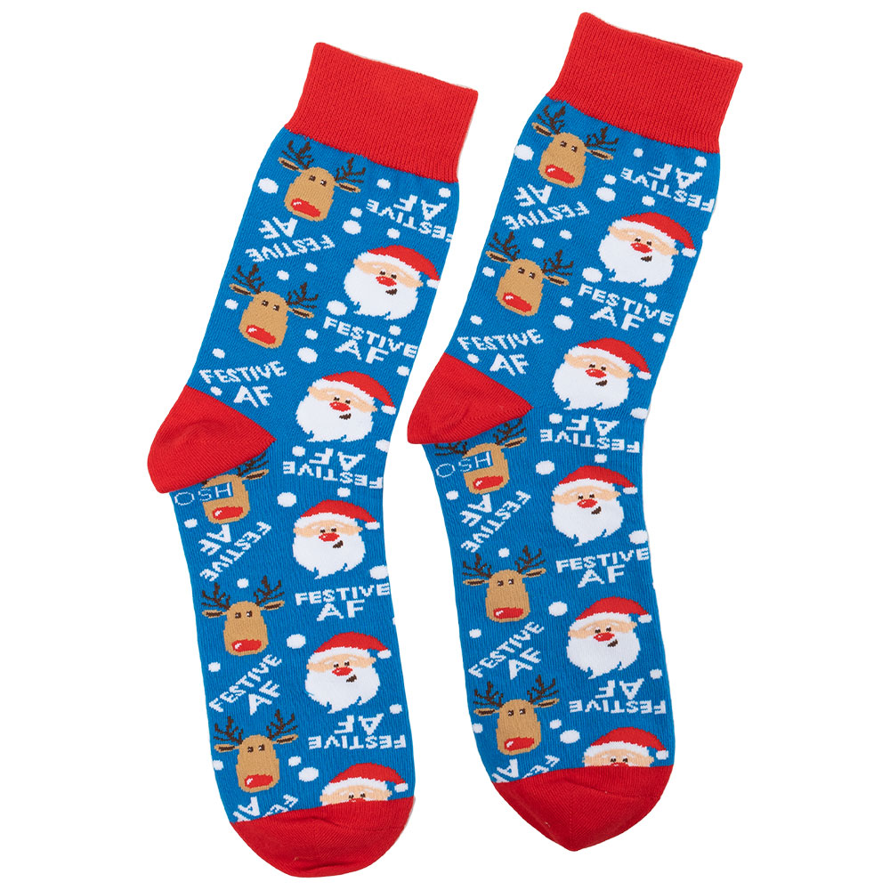 Christmas Festive AF Santa Socks by Splosh | queenb | Shop Online