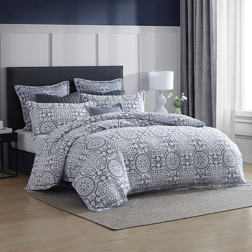 Shop Mayfair Navy Duvet Cover Set by Private Collection | queenb