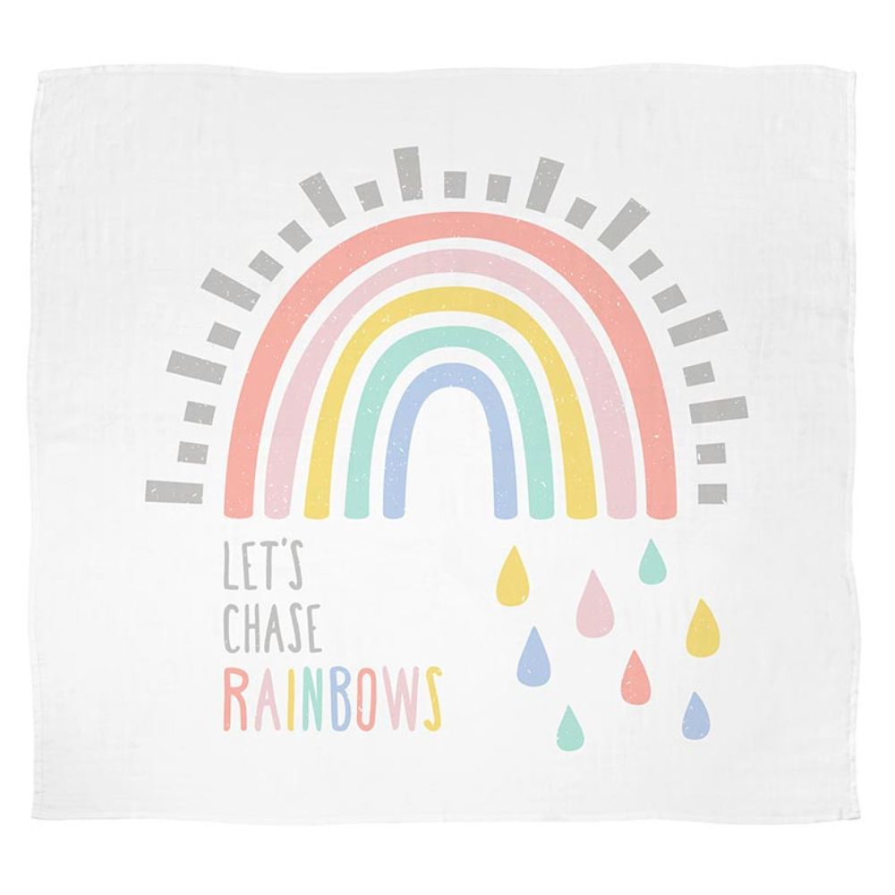 Let's Chase Rainbows Swaddle Blanket by Stephan Baby | queenb.co.nz