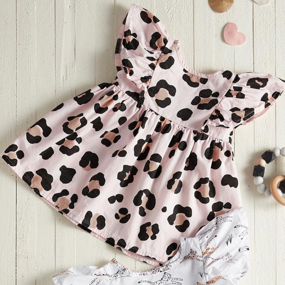 Cheetah Print Flutter Sleeve Dress (3-6 months) by Stephan Baby ...