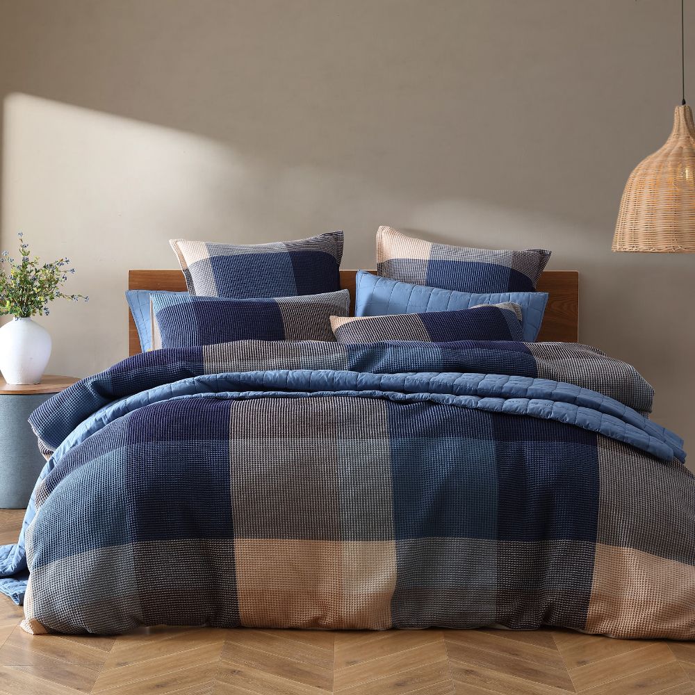 Shop Sadie Navy Duvet Cover Set by Logan & Mason Online | Quality Home ...