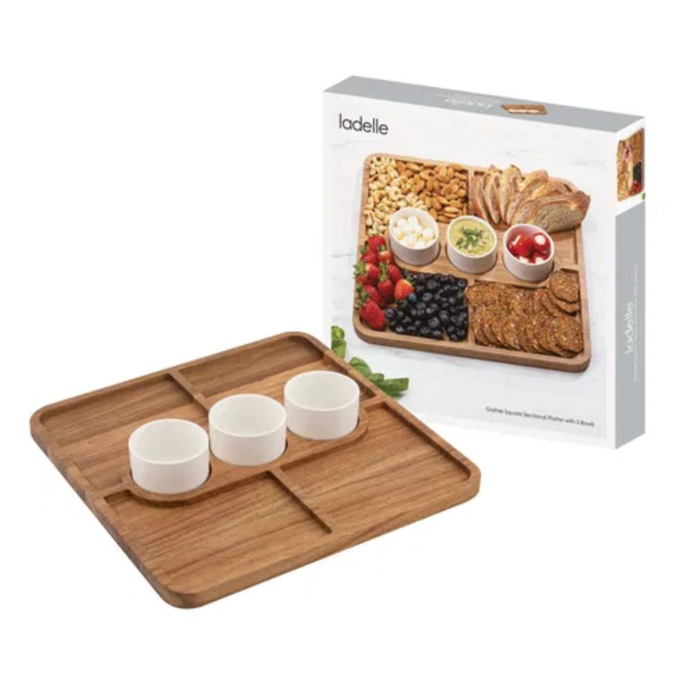 Purchase Gather Square Platter With 3 Bowls by Ladelle | queenb