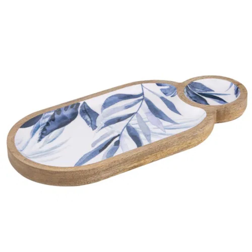 Blue Lagoon Mango Wood Chip + Dip Bowl by Ladelle | queenb.co.nz | Buy Now