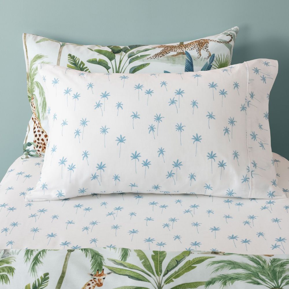 Buy Palms Fitted Sheet Set by Squiggles | queenb