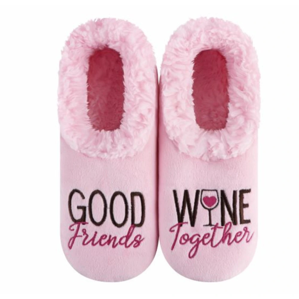 Purchase Good Friends Wine Together Slippers | queenb.co.nz