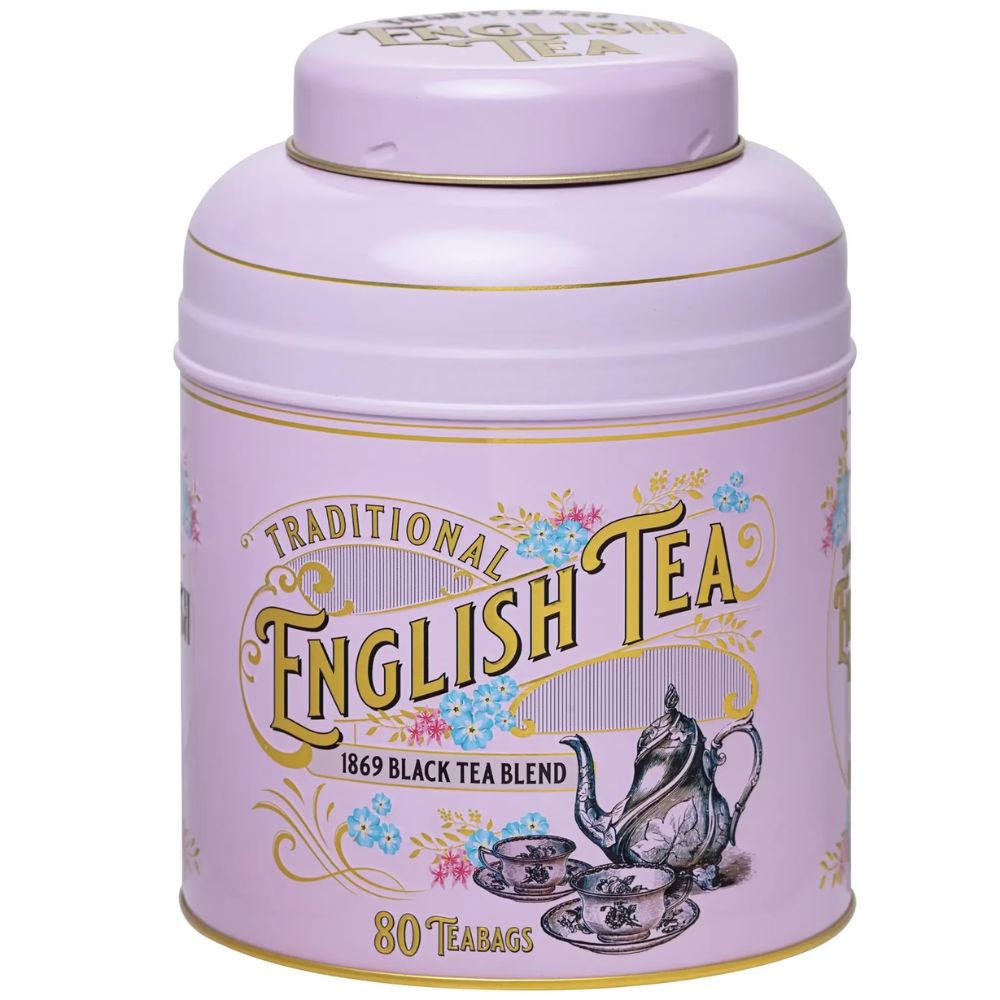 Vintage Victorian Pink 80 Teabag Tin by New English Teas | queenb ...