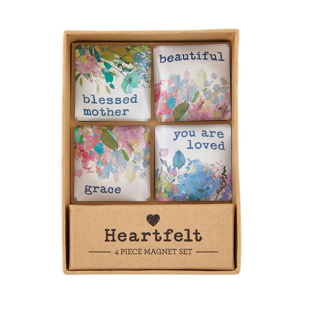 Shop Magnet Set 4pc - Loved/Grace by Heartfelt | Quality Home Décor
