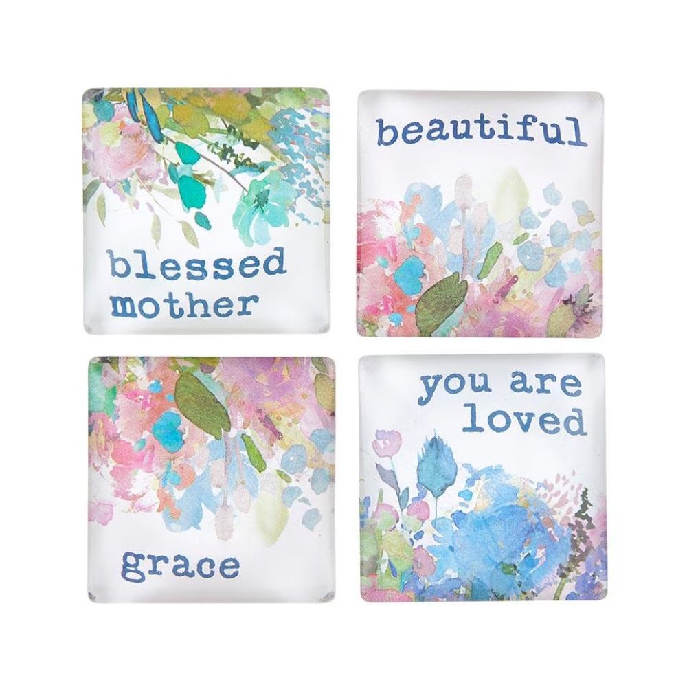 Shop Magnet Set 4pc - Loved/Grace by Heartfelt | Quality Home Décor