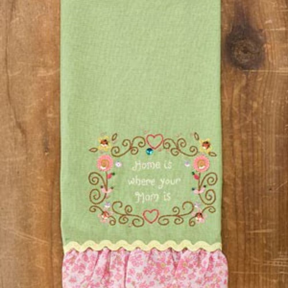 Buy Tea Towel Linen Ruffle Home Mom by Natural Life | Support Small New ...