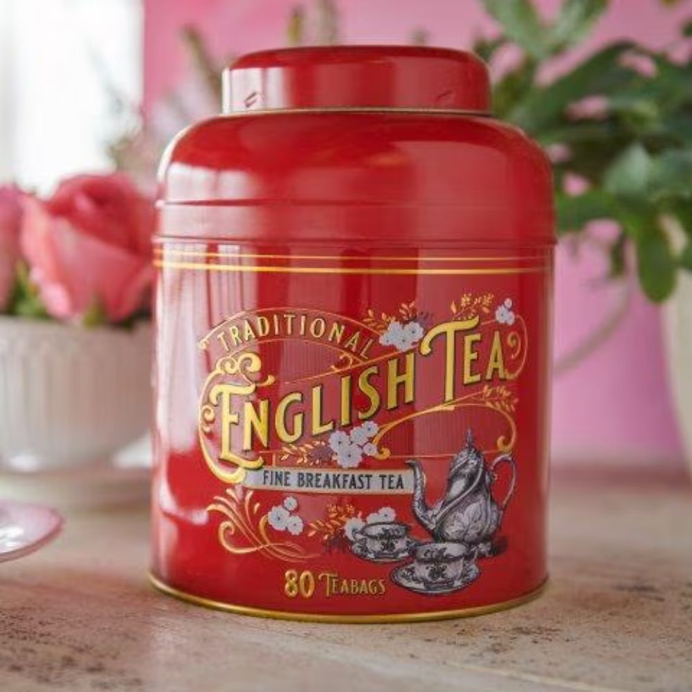 Shop Tea Vintage Victorian Rnd Red Caddy 80 Bags Eb by New English Teas ...