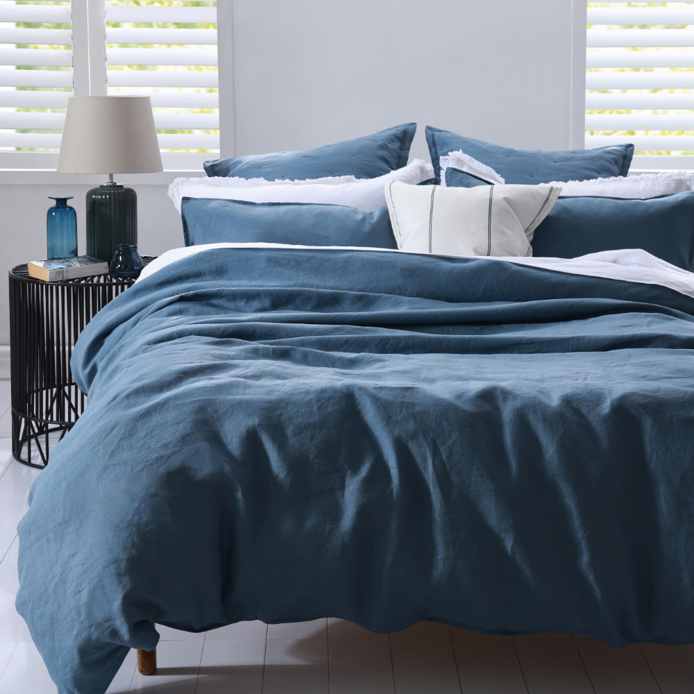 Purchase Laundered Linen Ocean Duvet Cover Set by MM Linen | queenb.co.nz