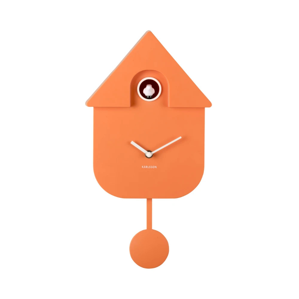Modern Cuckoo Clock Bright Orange by Karlsson for Sale | queenb.co.nz