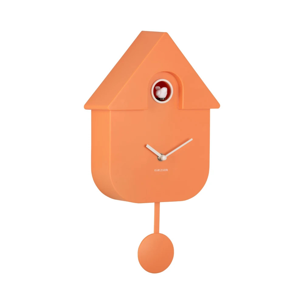 Modern Cuckoo Clock Bright Orange by Karlsson for Sale | queenb.co.nz