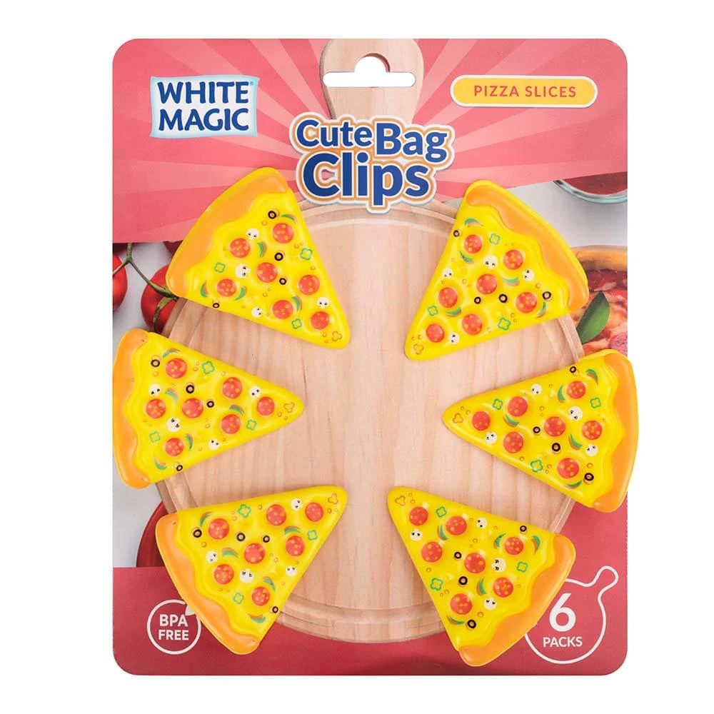 Purchase Cute Bag Clips Pizza Slices by White Magic (6 Pack) | queenb.co.nz