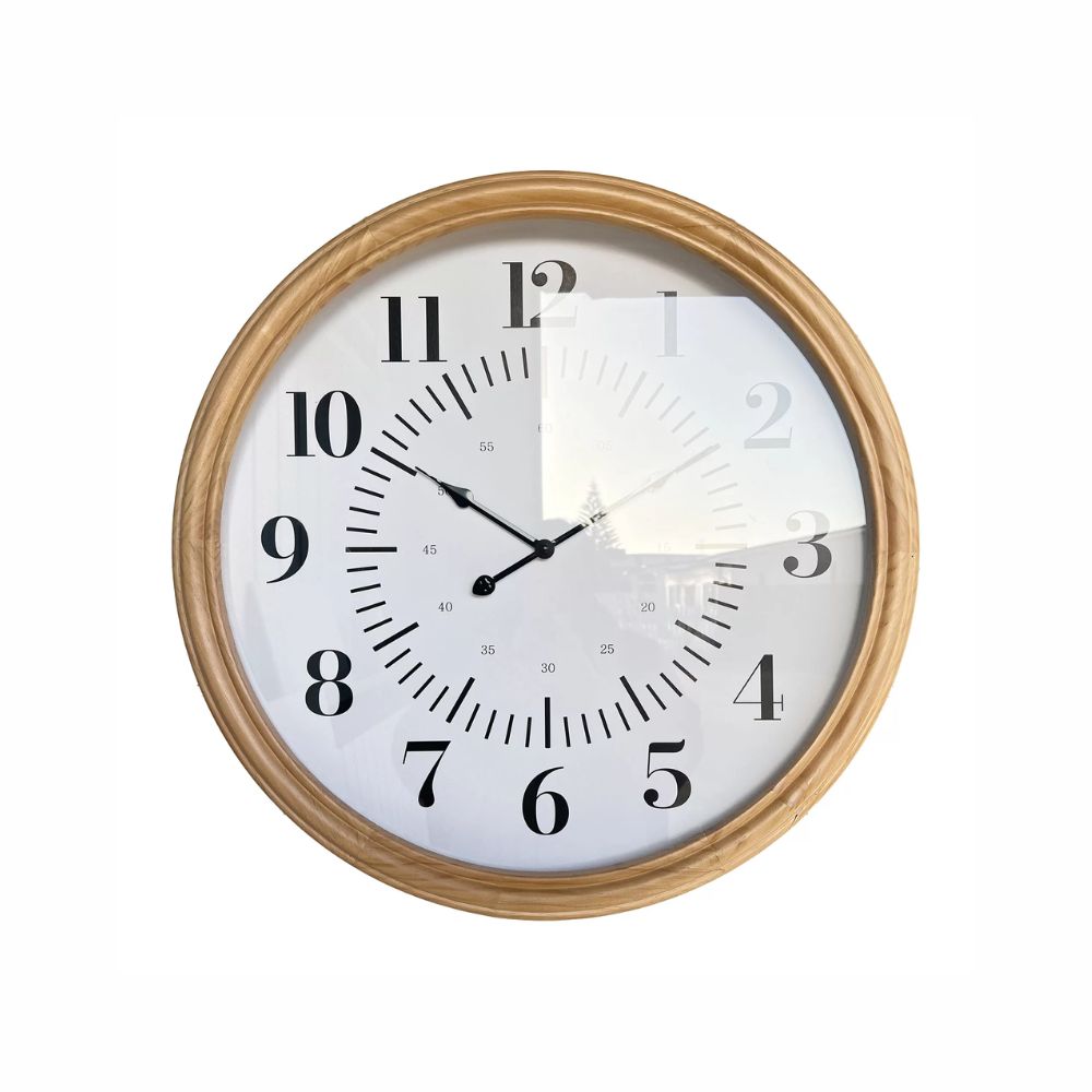 Buy Folk Clock Natural Frame by Linens and More | Quality Home Décor