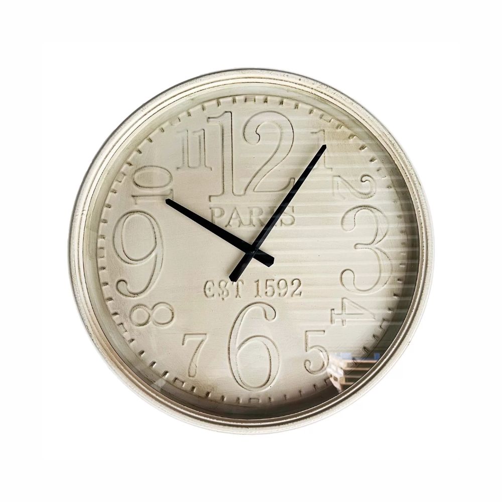 Buy Paige Clock Antique White Frame by Linens and More | queenb