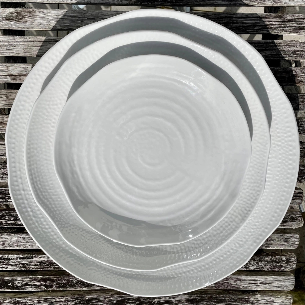 Purchase White Melamine XXL Round Texture Platter by Bella Tavolo ...