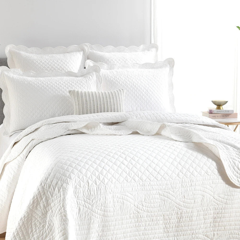 Purchase Scallop Jacquard Coverlet Set and Euro by Renee Taylor ...