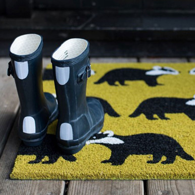 Kissing Badgers Doormat by Anorak - queenb