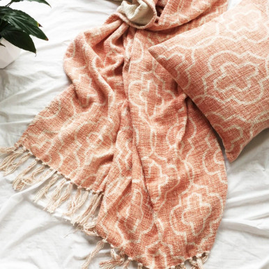 Purchase Mosaic Dusty Pink Throw 130 x 160cm by Floressents | queenb.co.nz