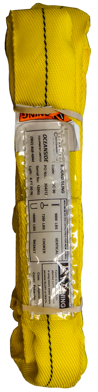 Round Sling - Yellow, 9,000lbs x 4ft