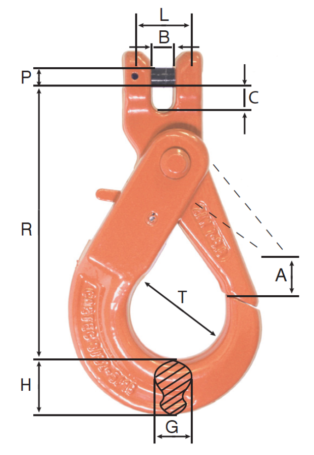 Self-Locking Clevis Hook – 5/8 Inch, Gr 100