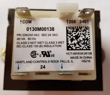 Goodman Parts 0130M00138 Transformer, 40VA 208/230VAC Primary 24VAC ...