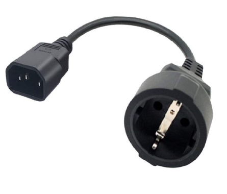 IEC 320 C14 Male to Europe Schuko Female Socket Short Adapter Cable ...