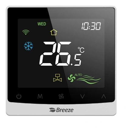 Breeze Controls BC105-4ED Touch Screen On/Off Fan Coil Unit Thermostat ...