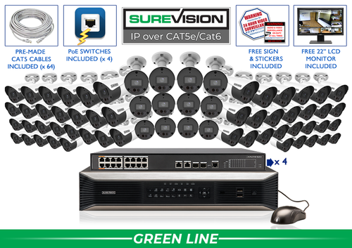 64 Camera Complete IP Camera System | Business Security