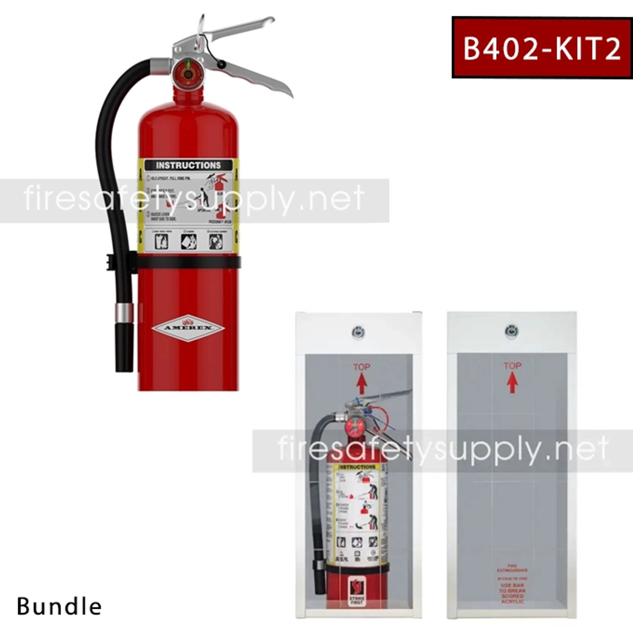 Bundle - Amerex B402 5 lb. ABC Fire Extinguisher & Williams Brothers C-100 5LB. White Metal Cabinet