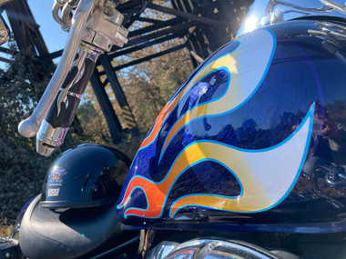 White Hot Fire Motorcycle Flame Decals with White Pinstripe - 6pc Set ...