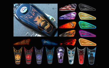 Motorcycle Gas Tank Decal sets - panels / shield - choose your set ...