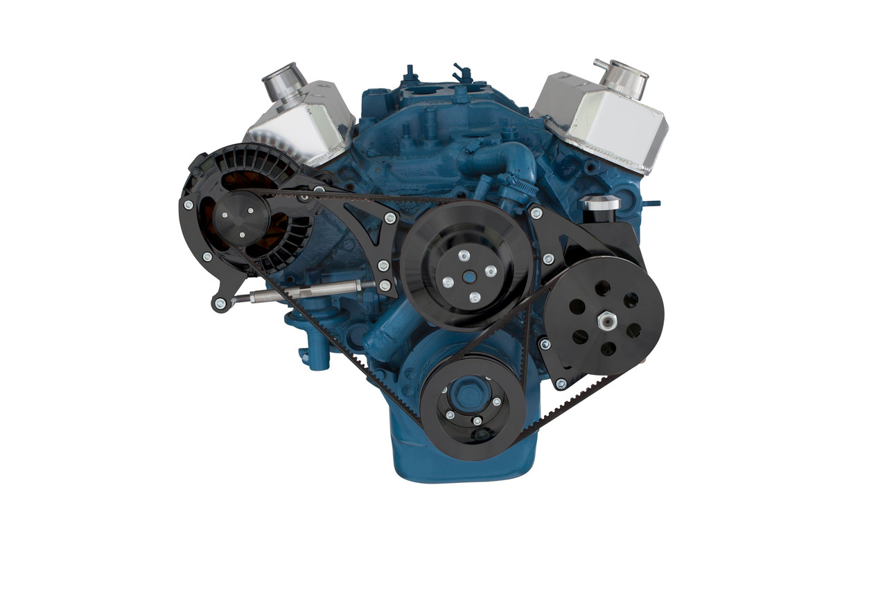 Stealth Black Chryler Small Block Power Steering and Alternator System ...
