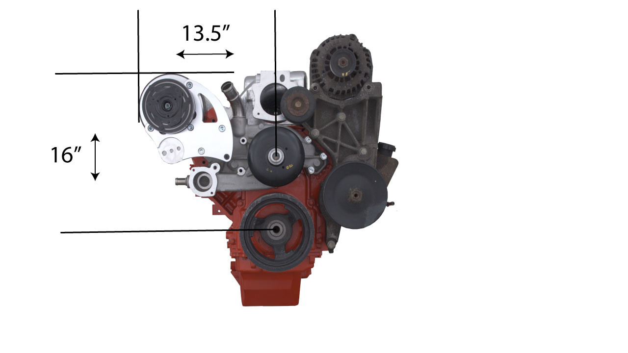 Stealth Black LS R4 High Mount A/C Bracket - CVF Racing
