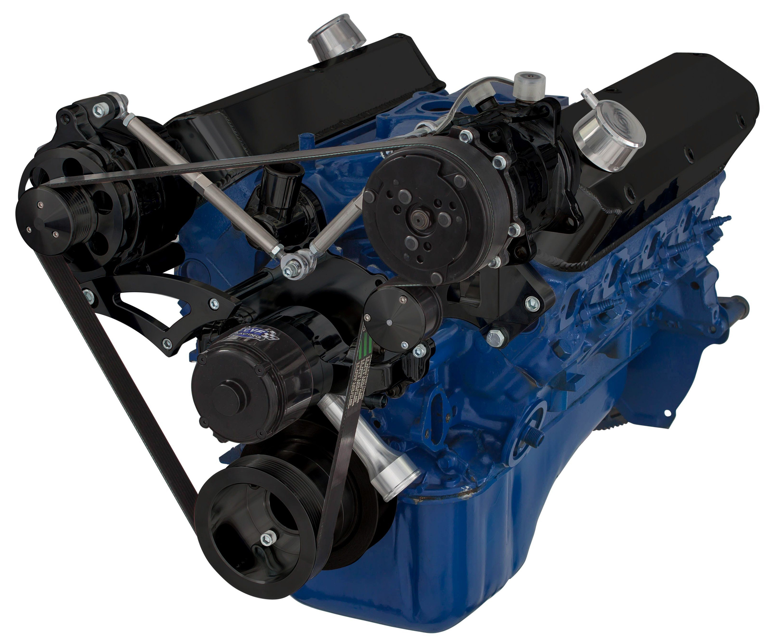 Stealth Black Ford 289-302 Serpentine Conversion Kit - High Mount ...
