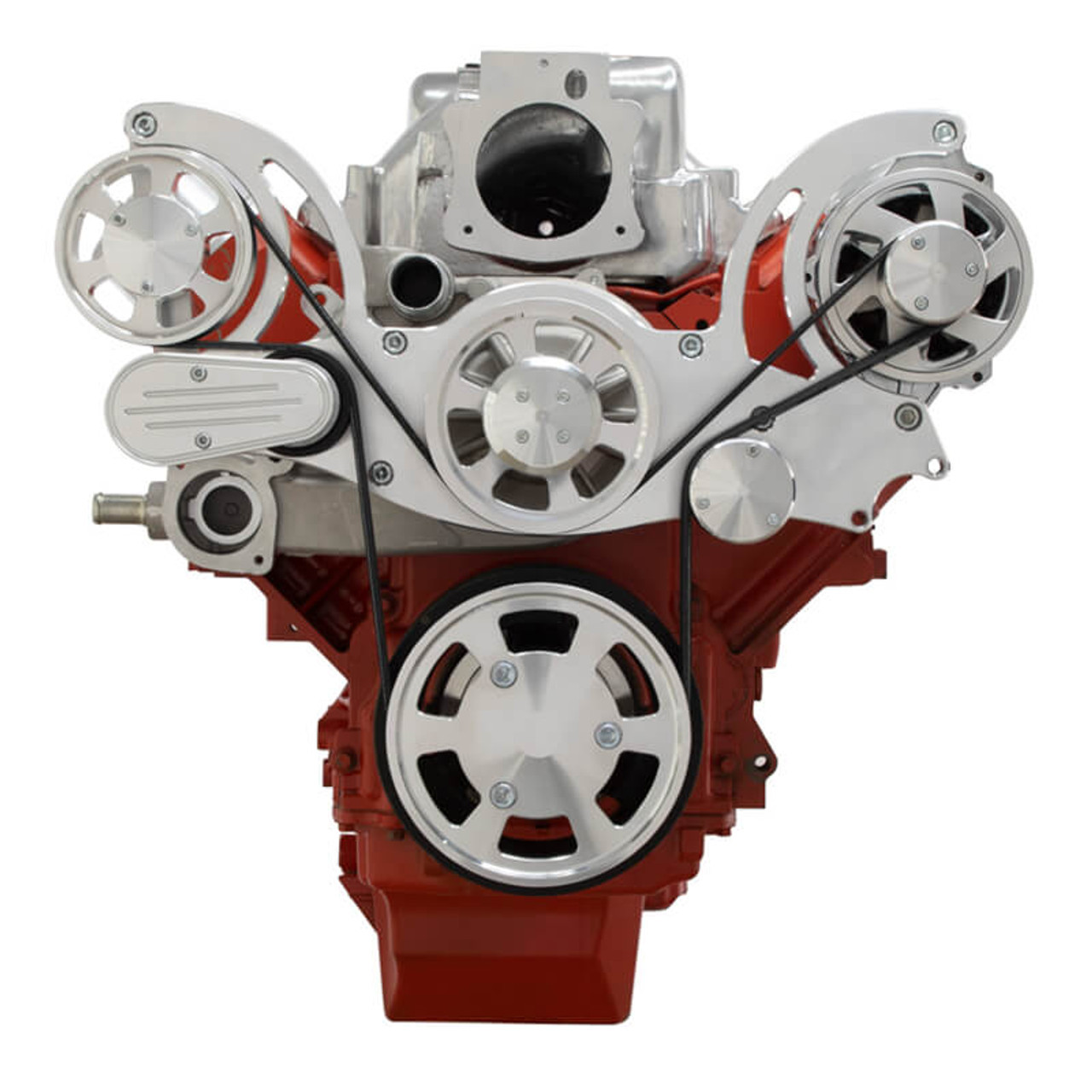 Chevy LS All Inclusive Mid-Mount Wraptor Serpentine Kit - Polished ...