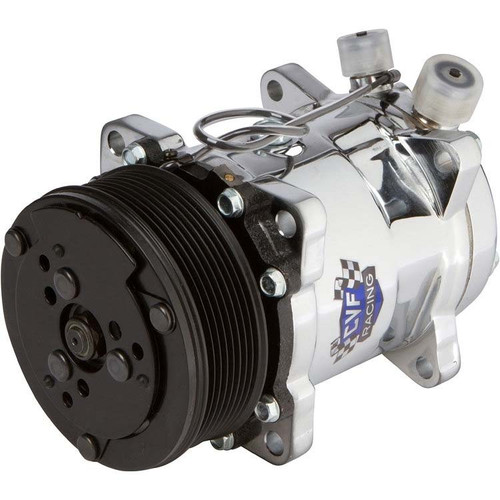 8 Rib Sanden Style AC Compressor Chrome