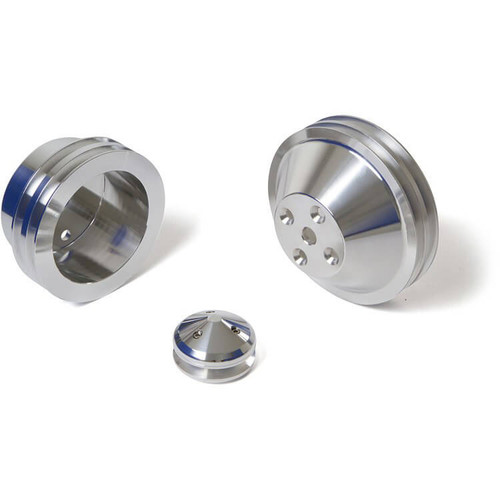 Chevy Small Block Pulley Kit V-Belt, LWP 2V | CVF Racing