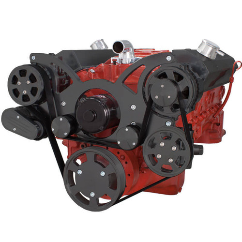 Small Block Chevy All Inclusive Wraptor Serpentine System w/ Electric ...